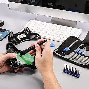 Showpin Game Repair screwdriver Kit: 23N1 MIni screwdriver set with Xbox Y00 T6 T8 T9 T10 Bit for Video Game Console controller for Nintendo Switch JoyCon PS4 PS5 Xbox