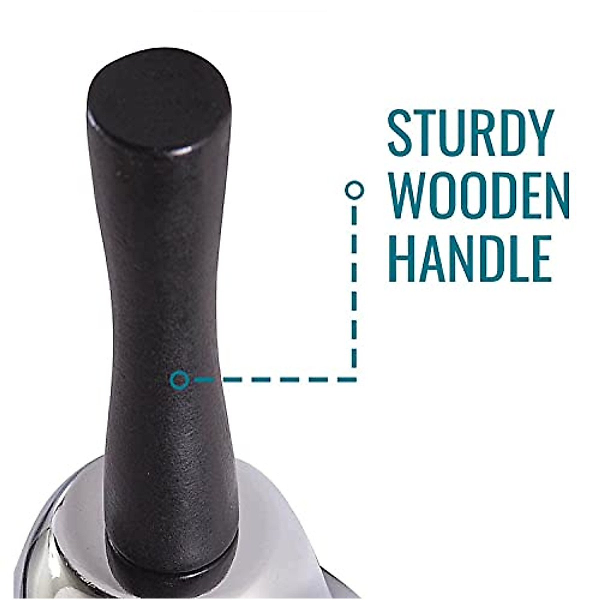 DMI Hand & Call Bell to Care for The Sick and Elderly/ Signal Dinner/ Call for Pets, Silver, 4.75"