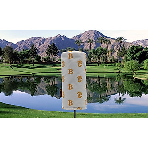 Golf Club Driver Headcover- Premium Bitcoin Barrel Style Golf Driver Head Covers- Durable Golf Club Cover Fits Most Drivers- Protective Golf Driver Head Cover for up to 460 cc Driver Woods