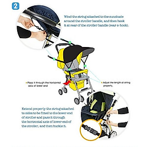 Manito Sun Shade for Strollers and Car Seats (Black) UPF 50+