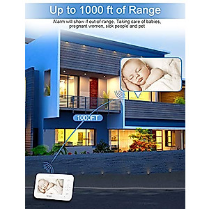 Baby Monitor, 4.3'' Video Baby Monitor with 2 Cameras, Night Vision, Temperature Monitoring, 5 Lullabies, 2-Way Talk, VOX Mode, Feeding Time Alarm, Support up to 4 Cams, 1000ft Stable Transmission