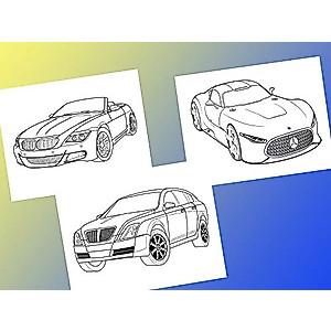120 Printable Coloring Pages Cars PDF, Cute Easy Simple Colouring Pages Classic Sports Racing Cars to Print for Kids Boys Girls, Color Sheets Activity at Home, Instant Download
