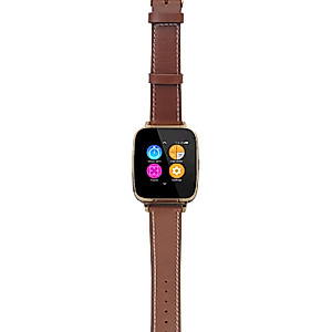 Beantech Gold Engage Plus Smartwatch for iOS and Android with 8GB of Music Storage and Leather Strap