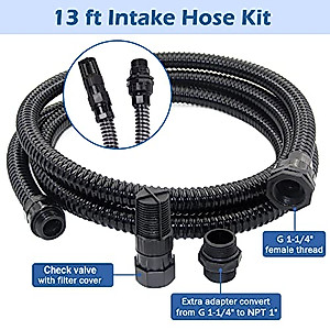 FLUENTPOWER 1 HP Portable Stainless Steel Sprinkler Booster Pump, Electric Shallow Well Pressure Pump for Home Garden Lawn Irrigation and Water Transfer, 13 ft Intake Hose with check valve included