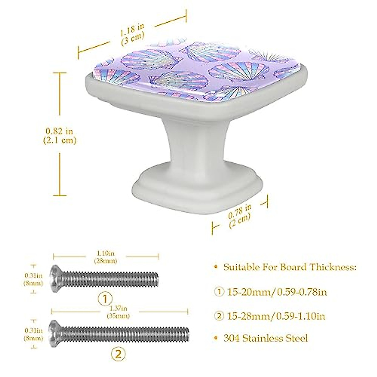 4 Pcs Beautiful Rainbow Peal Shell Crystal Glass Drawer Knob Pull Handle Ergonomic 30mm Fluorescence Furniture Cabinet Handle for Kitchen Dresser Cupboard Wardrob