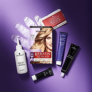 Schwarzkopf Keratin Color Permanent Hair Color Cream, 8.0 Medium Blonde