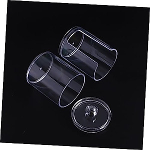 Hoement Cotton Swab Organizer Round Storage Container Pink Pump Bottles Cotton Holder Makeup Brush Holder Round Canister Water Pump Nozzle Replacement Cotton Swab Holder Makeup Containers