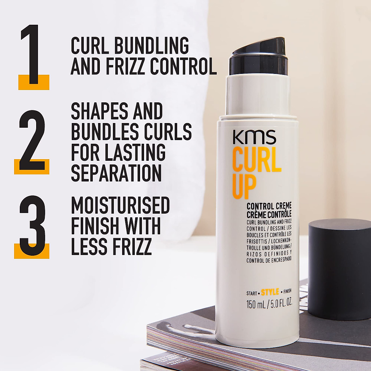 KMS Curlup Control Crème, 5 Fl oz (Pack of 1)