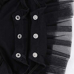 OPAWO Baby Girls Tutu Skirt Infant Toddler Tulle Dress Skirt Baby Bloomers with Diaper Cover Cake Smash Outfit Girl 0-24 Months(Black)