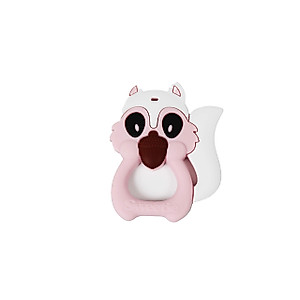 Sweetie TR032 Teether Teething Squirrel Toys Silicone Teething for Babies Silicone for Baby Teething (Pink)