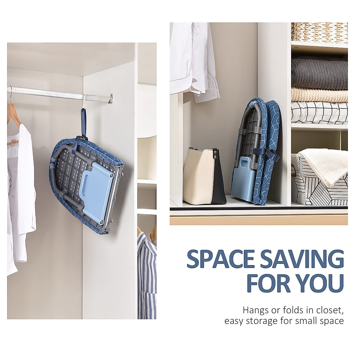 APEXCHASER Foldable Ironing Board, Tabletop Small Ironing Board with Heat Resistant Ironing Covers, Portable Folding Mini Ironing Board with Non-Slip Feet for Home, Laundry Rooms, Dorms, Travel Use