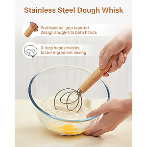 Kootek Banneton Bread Proofing Basket, 9 Inch Round Sourdough Starter Kit, Bread Baking Supplies Tools with Proofing Basket for Bread Making, Dough Whisk, Bread Lame, Banneton Basket Gift Set