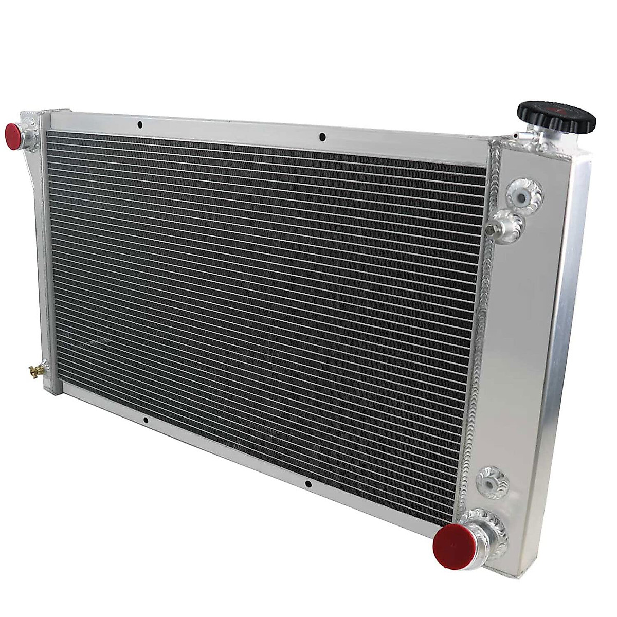 Cubauto All Aluminum Radiator Fan for 1967-1972 70 Chevy Gmc Blazer C/K Series C10 C20 C30 K10 K20 K25 Pickup Trucks Suburban Van 3 Row Core Radiator with Shroud Fan Relay