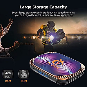 Android 11.0 TV Box 4GB RAM 64GB ROM TV Box MXIII X4 Amlogic S905X4 64-bit Quad Core with Dual Wi-Fi 2.4G/5.0G, BT 4.0/ 3D Ultra HD 8K/ H.265/ 1000M LAN/ USB 3.0 Smart TV Box