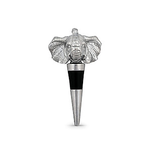 Arthur Court Designs Aluminum Elephant Bottle Stopper Wine Topper Silicone Saver 5 inch Tall