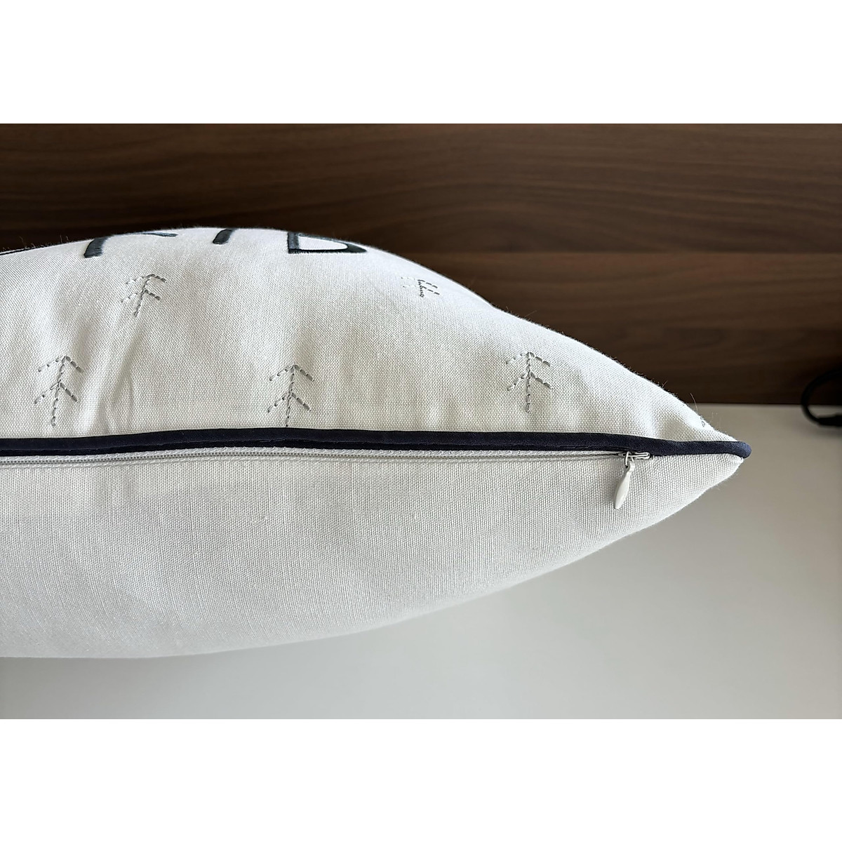 VAGMINE Welcome to My Crib Quote Embroidered Decorative Square Accent Throw Pillowcase - Nursery Decor, Boys Room Decor - 18x18 Inches, Ivory