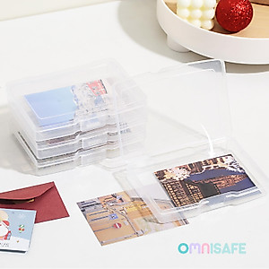OMNISAFE 4x6 Photo Storage Cases, Plastic Craft Storage Container, Acid-Free Box for Pictures, Crafts, Scrapbooking, Photo Keeper (12)