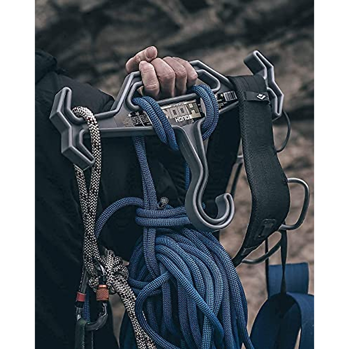 Tough Hook Original Hanger Max Pack Set of 4 | 2 Grey and 2 Black |USA Made | Multi Pack