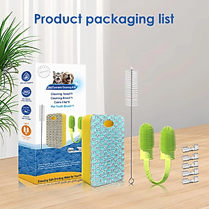 Kenida Cat Water Fountain Cleaning Set, Cat Water Fountain Brush, Cleaning Sponge, cat Dog Toothbrush and Cable clamp, 4-Pack pet Water Fountain Cleaning Set