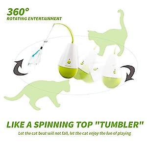 ALL FOR PAWS Cat Toys Interactive,Cat Feather Toys,Automatic Cat Toy,Cat Wand Toy,Culbuto Feather,Kitten Toys,Catnip Toys,Fun Stuff,Pet Toys