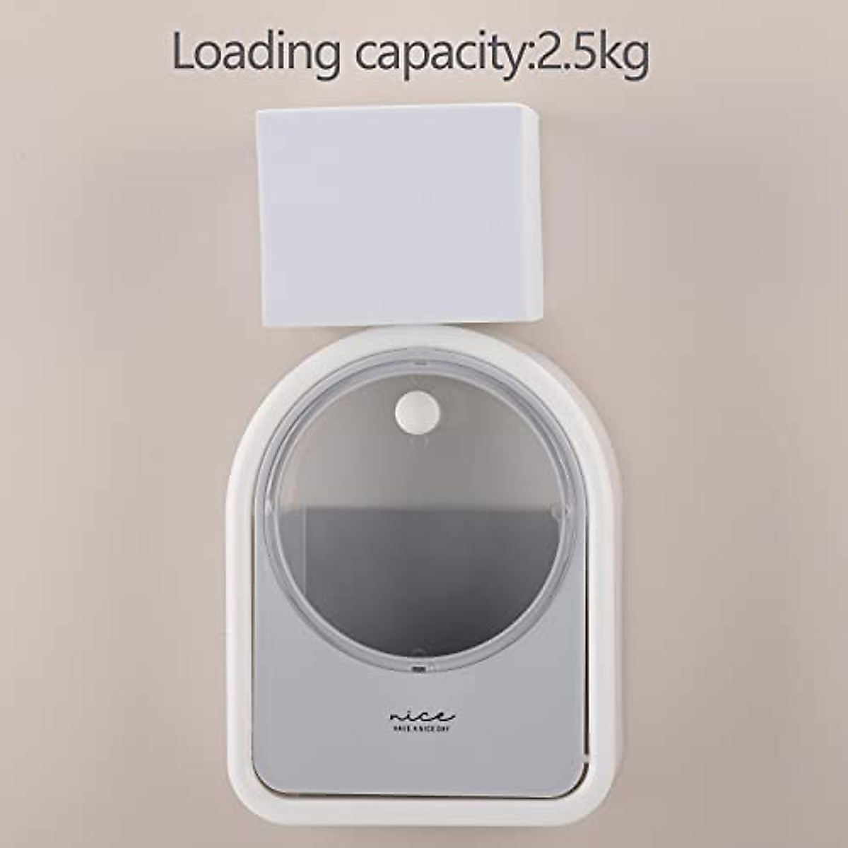 Tecbeauty Cotton Swab Holder Clamshell Qtip Cotton Pads Organizer Bathroom Storage Container- Wall Sticky Mounted (White)