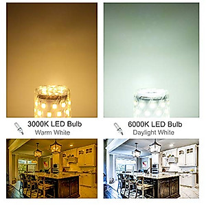 PAVOO E12 LED Light Bulbs, 12W LED Candelabra Bulbs 100 Watt Equivalent, 1200LM, 6000K Daylight White Ceiling Fan Light Bulbs,Pack of 4