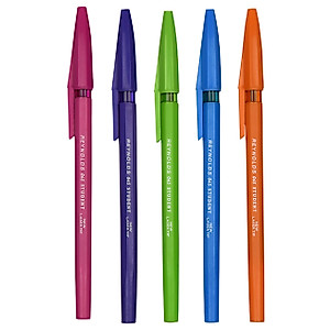 Reynolds 045 Student Ball Pens Fine Point (0.7mm), Blue Ink, Jar (50 count)