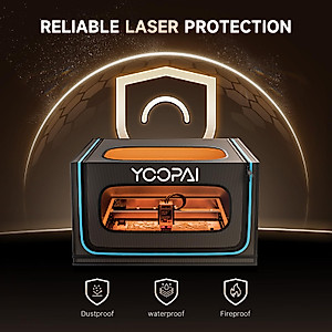 Laser Engraver Enclosure with Ventilation Kit and LED Light, Fully Enclosed Laser Engraving Machine Cover Tent, Isolates Smoke and Odor, Dustproof, Fireproof, Enlarge Size For Most Laser Cutter