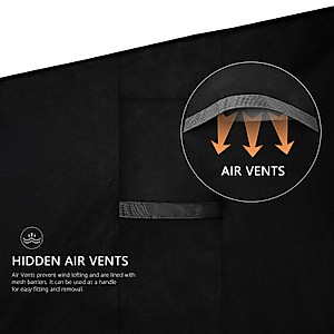 Dokon 2-Seater Heavy Duty Patio Bench Loveseat Covers Waterproof Outdoor Sofa Cover Anti-UV 600D Oxford Fabric Lawn Patio Furniture Covers with Air Vent, Standard (58"L x 32.5"D x 31"H) - Black