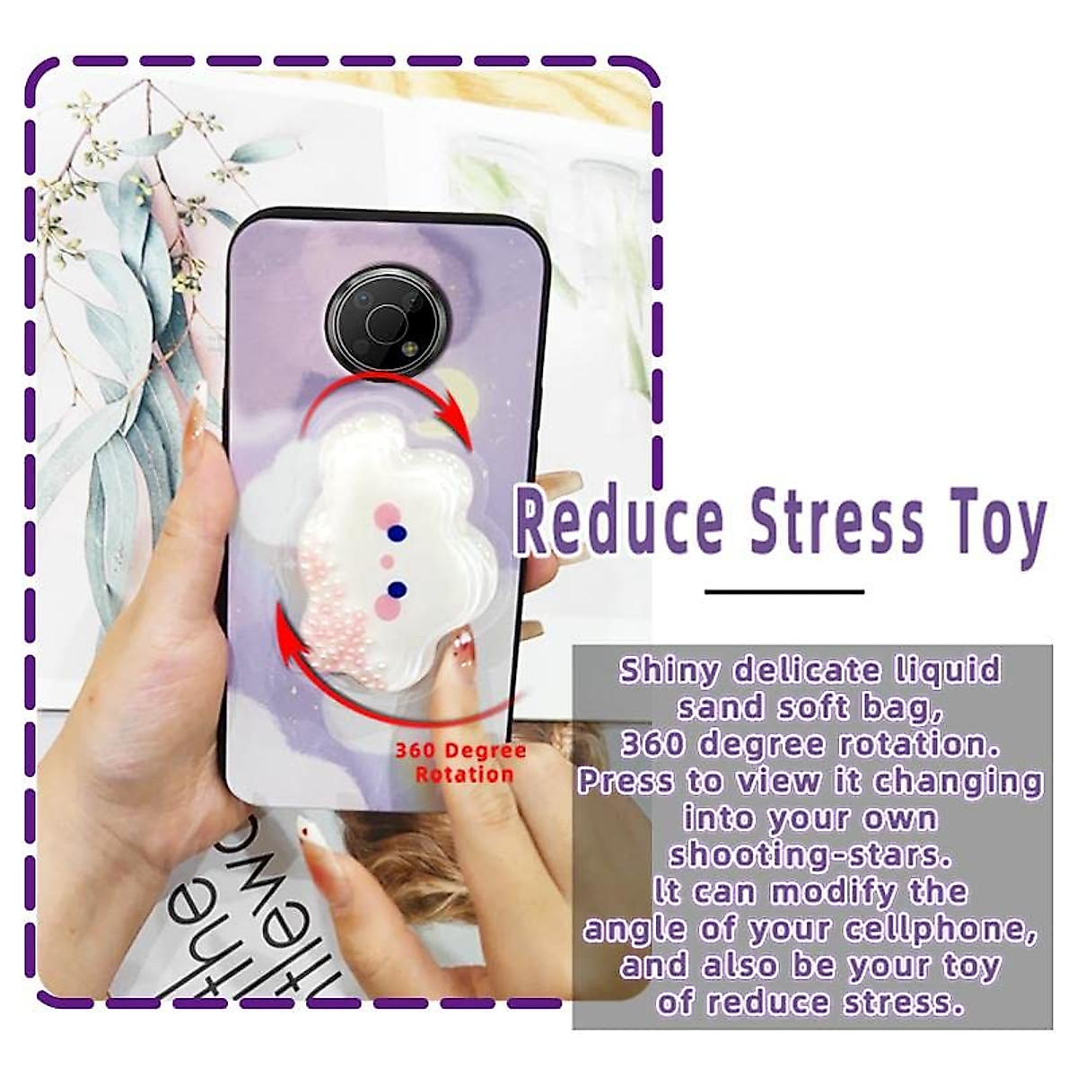 Back Cover Cartoon Lulumi Phone Case for Nokia G300, Original Soft Case Fashion Design Foothold Dirt-Resistant Kickstand Silicone Armor case Cartoon Anti-dust Cute Phone Stand Holder, 8