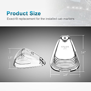 Partsam 5X Clear Cab Marker Light + 5X White 5050-SMD 194 168 T10 LED Bulb Compatible with Ford E150 E250 E350 E450 F150 F250 F350 F450 F550 Super Duty Pickup Trucks 1999-2016