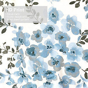 Style Quarters Duvet Cover Queen Size-100% Washed Microfiber Queen Duvet Cover Set 3 Pieces Bedding Set Includes 1 Duvet Cover and 2 Pillowcases Blue Floral Plant Bright Duvet Cover