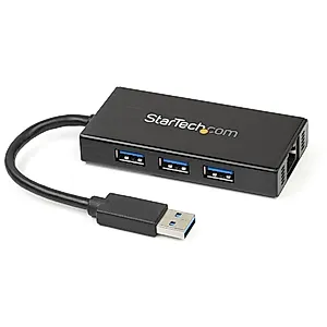 StarTech.com USB 3.0 Hub with Gigabit Ethernet Adapter - 5Gbps - 3 Port - NIC - USB Network / LAN Adapter - Windows & Mac Compatible , TAA (ST3300G3UA)