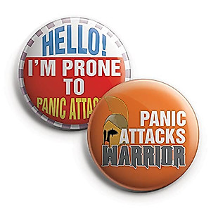 Panic Attacks Awareness Pinback Buttons (10 Pack) - Stocking Stuffers Premium Quality Gift Ideas for Children, Teens, & Adults - Corporate Giveaways & Party Favors