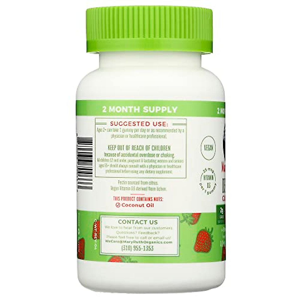 Vitamin D3 + Vitamin B12 | 2 Month Supply | Vitamin D & B12 Vitamin Supplements for Adults & Kids | Supports Bone Health | Promotes Energy Boost | Vegan | Non-GMO | Gluten Free | 60 Servings