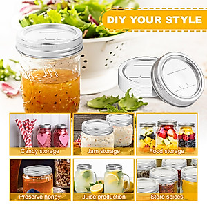 Canning Jar Lids With Rings For Mason Regular Mouth 24Pcs Regular Mouth Kerr Ball Jars Lids With Rings Good Sealing Performance Food Grade Material Kerr Mason Jars For Canning Food Fruits DIY Jam