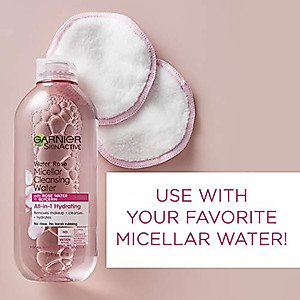 Garnier SkinActive Micellar Cleansing & Makeup Remover Eco Pads, Ultra-soft Reusable Microfiber Pad, 3 Count (Packaging May Vary)