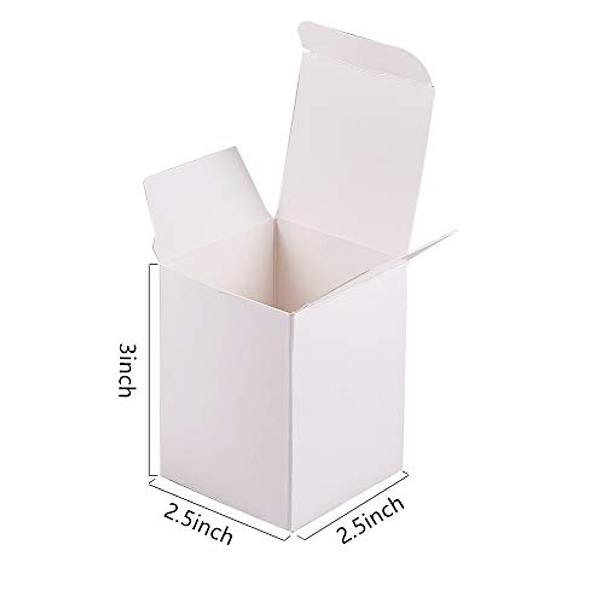 BENECREAT 60PCS Gift Boxes White Paper Boxes Party Favor Boxes 2.5x2.5x3 with Lids for Wedding Party Favors, Festival Gift Wrapping