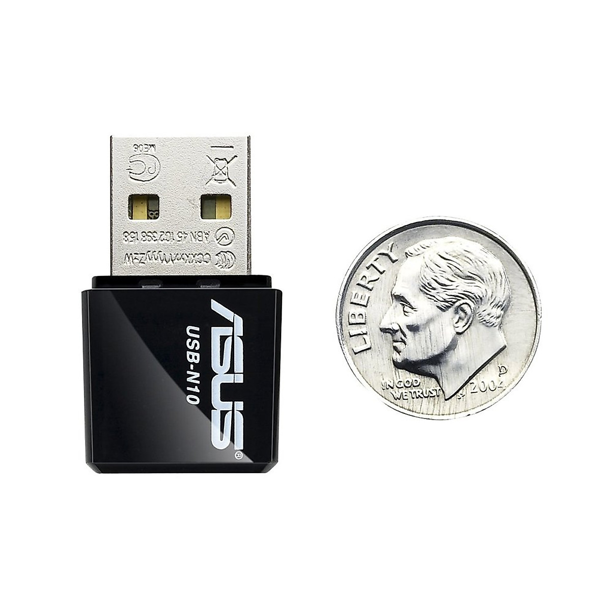 ASUS (USB-N10) wireless-N USB Adapter (150Mbps Transmit / 150Mbps Receive) with fast USB2.0 Interface, software WPS Button Support, Black