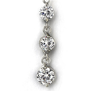 COOLSTEELANDBEYOND Belly Chain Belly Button Ring Body Jewelry Piercing Navel Ring with Long Dangle Cubic Zirconia