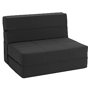 VINYUSE Folding Sofa Bed,Convertible Sleeper Chair Floor Couch,7 inch High Resilience Memory Foam, Futon Sofa Sleeper Chair with Washable Cover for Living Room/Bedroom 76" x 40" x 7", Dark Grey