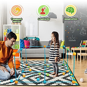 ZUJOE Fort Building Kit for Kids, 135 Pieces Fort Building Kit, Children Tent Fort Indoor & Outdoor, Educational Fort Construction Toys for 4 5 6 7 8 9 10 11 12 Years Old Boys and Girls