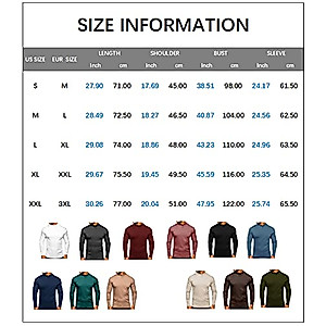 NJNJGO Mens Long Sleeve Basic Tops Mock Turtleneck Undershirt Stretch Pullover T-Shirt Coffee