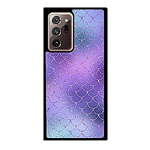 Purple Teal Mermaid Scales Skin Black Rubber Phone Case Compatible With Samsung Galaxy S23 S23+ Ultra S22 S22+ S21 S21FE S21+ S20FE S20+ S20 Note 20 S10 S10+ S10e