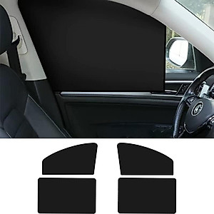 MilkShot 4 PCS Car Window Shade for Side Windows, Magnetic Window Shades for Car Baby and Kids, 100% Block Light Car Window Shade for Breastfeeding, Taking a Nap, Changing Clothes, Black