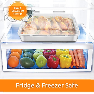 E-Far Rectangle Bakeware Lid, 2-Pack Plastic Food Storage Replacement Cover Set, Fits for E-far 12⅓ x 9¾ x 2 Inch Sheet Cake Baking Pan