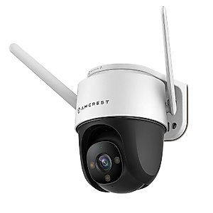 Amcrest 4MP Outdoor PT WiFi IP Camera Pan Zoom (Digital 16x) SmartHome WiFi Camera Security Speed Dome, Motorized Tilt, 98ft Nightcolor, (2.4Ghz), 107º FOV, IP66, 4MP, ASH47-W