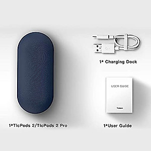 TicPods 2 Pro True Wireless Earbuds TWS Earbud Bluetooth 5.0 Earphones with Dual-Mic Semi-in-Ear Voice Assistant Head Gesture Touch Controls Quick-Commands IPX4 Waterproof 20H Battery, Ice