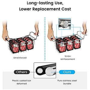 SUZLON Freezer Baskets for Chest Freezer, Adjustable Deep Freezer Organizer Bins, Expandable Freezer Organizer Bins, Stainless Steel Over the Sink Dish Drying Rack for Kitchen