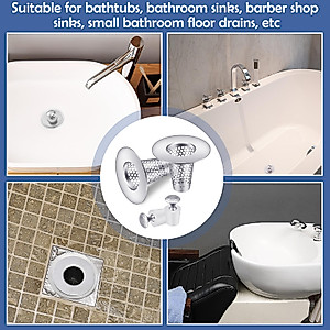 ProSuites 2PCS Bathroom Sink Drain Strainers fit Hole Size 1.2"-1.6" Stainless Steel Bathtub Hair Catcher Cone Shaped Water Drain with 2PCS Strainers Cover